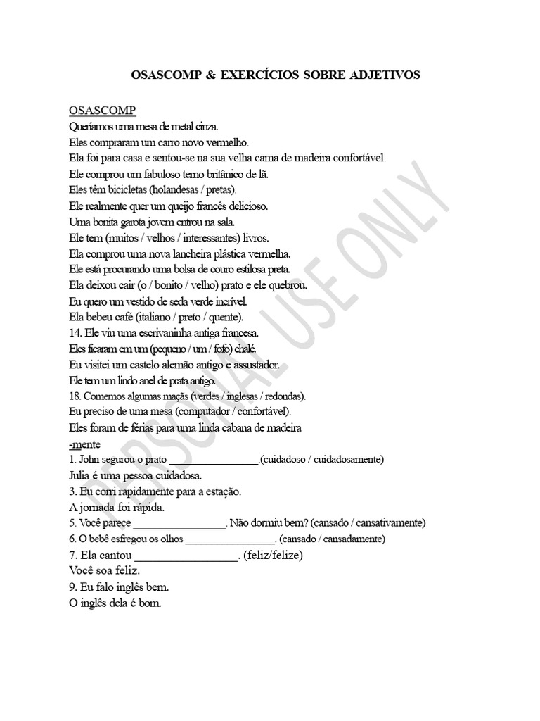 OSASCOMP & PRÁTICA ADJ-LY | PDF