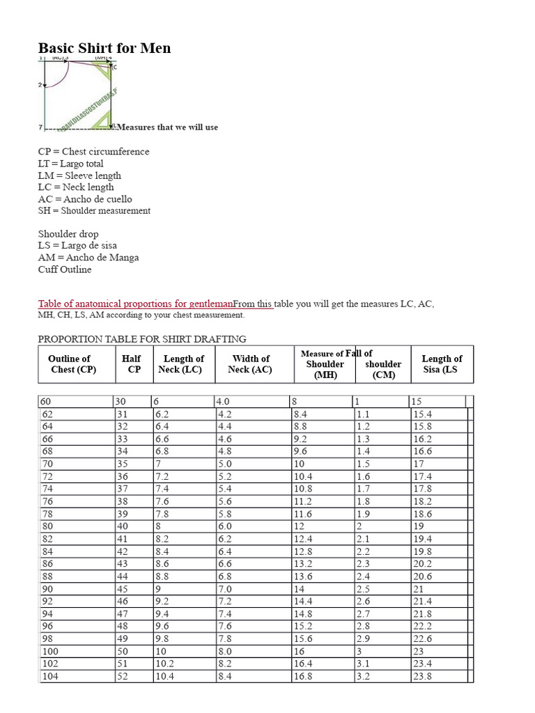 Basic Shirt for Men | PDF | Shirt | Seam (Sewing)