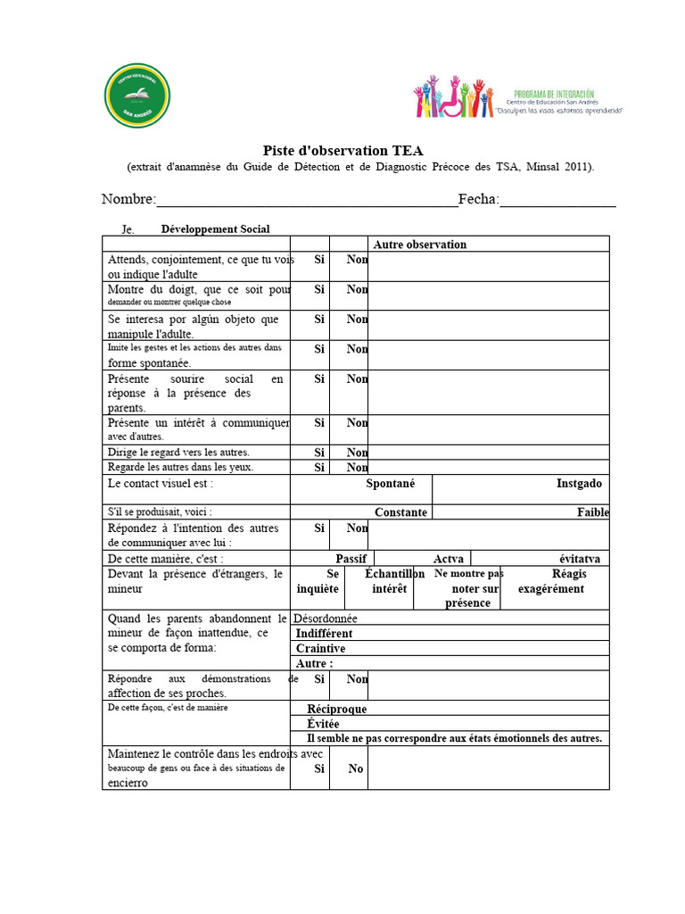 Évaluation des Comportements TEA | PDF | Autisme