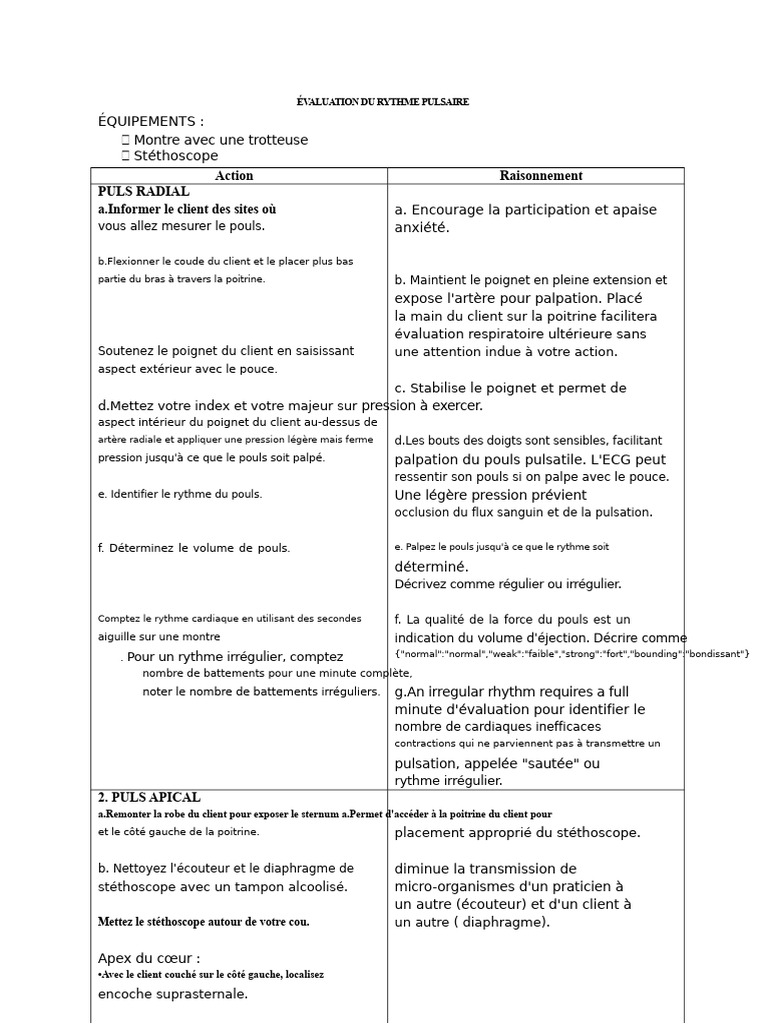Évaluation du Pouls et des Signes Vitaux | PDF | Tension artérielle | Pouls