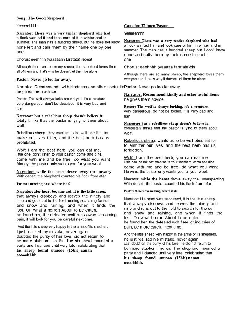 The Good Shepherd Song Lyrics | PDF | Shepherd | Sheep
