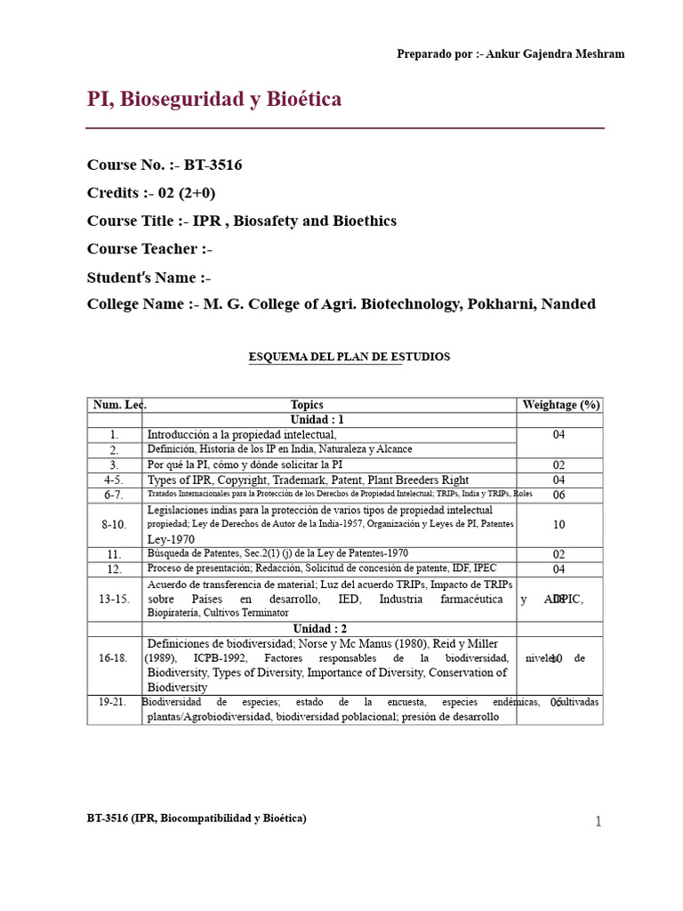 DPI, bioseguridad y bioética | PDF | Propiedad intelectual | Derechos ...