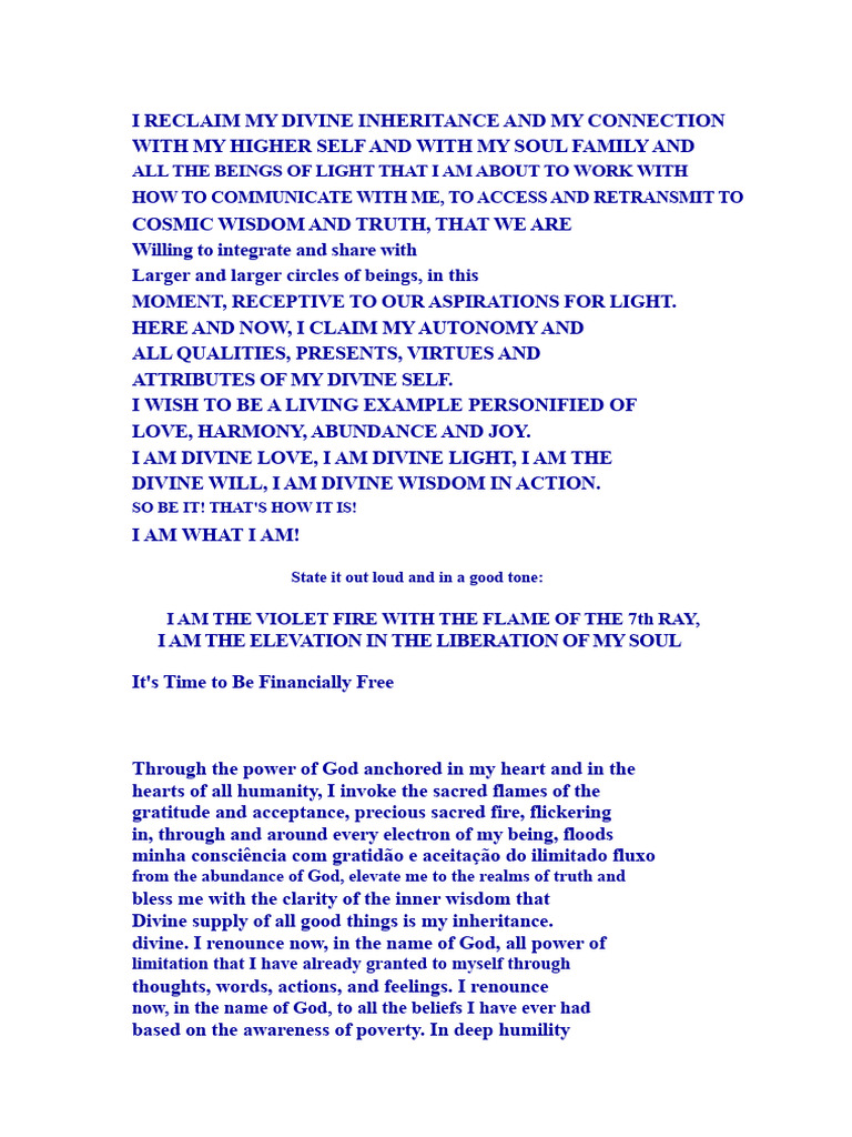 Divine Abundance and Self-Claiming Prayer | PDF | God | Miracle