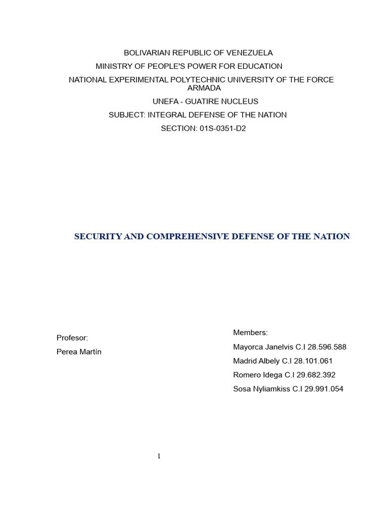 Venezuela's National Defense Overview | PDF | Power (Social And ...