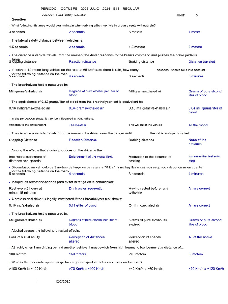 ROAD EDUCATION. Partial 3 | PDF | Land Transport | Vehicles