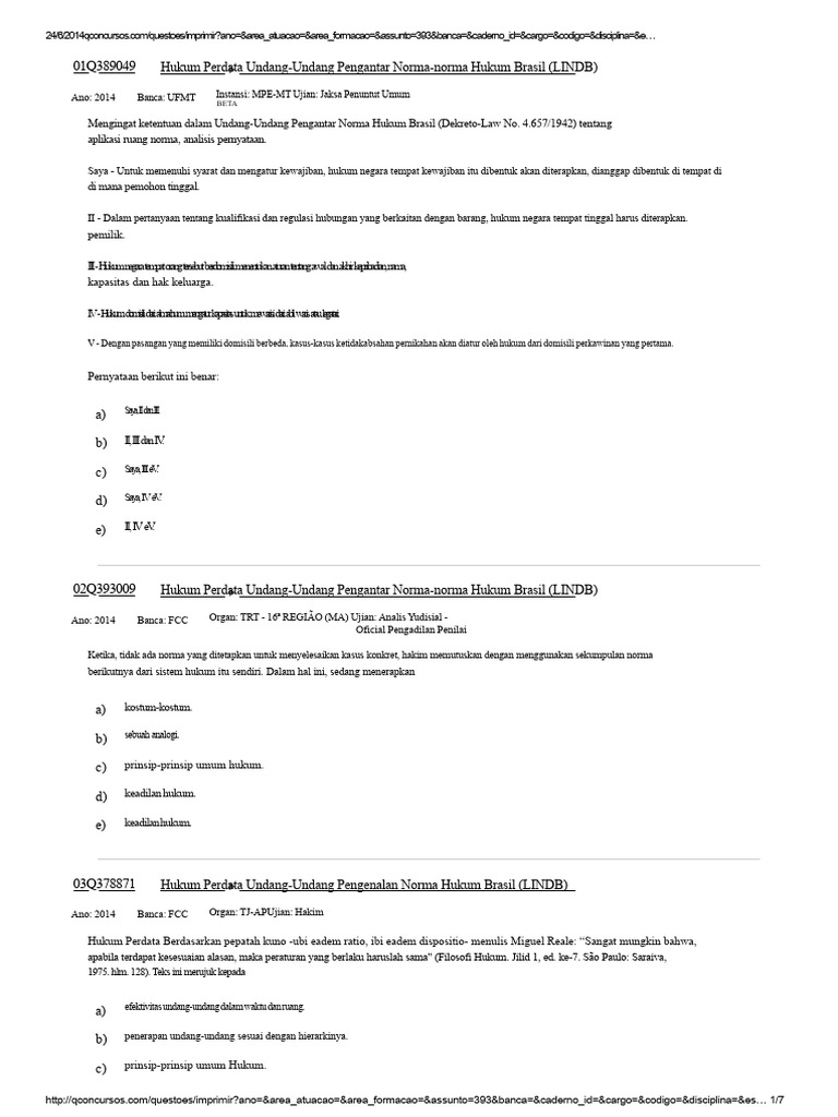 Hukum Pengantar Norma Hukum Brasil 2014 | PDF