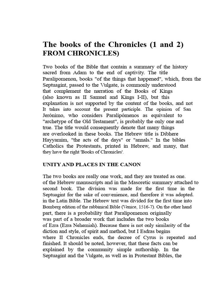 CR | PDF | Books Of Chronicles | Bible