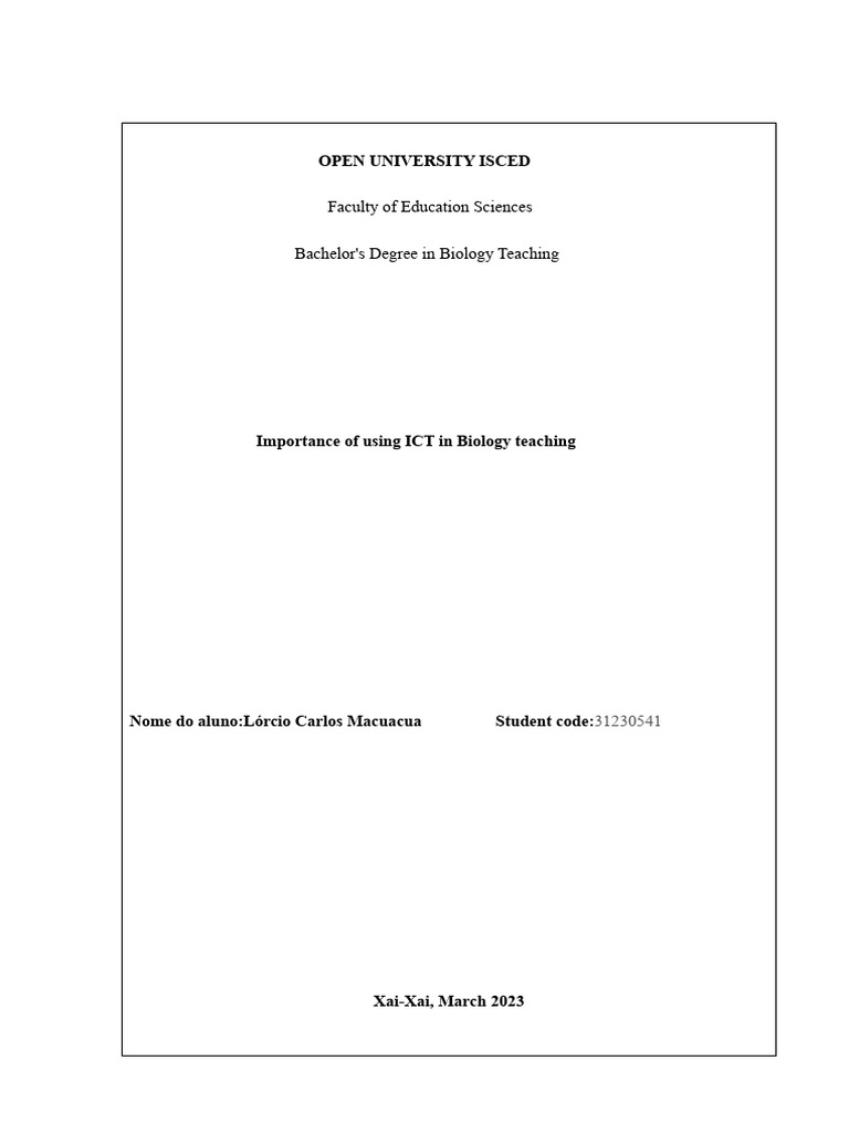 Tics 1 Work Completed Pdf Educational Technology Learning