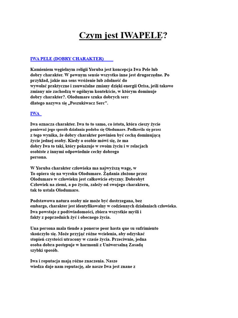 Co To Jest IWA PELE | PDF