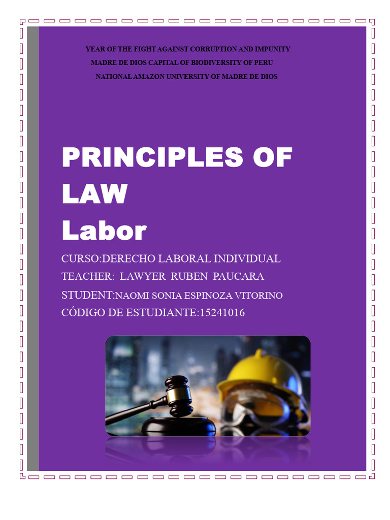 Principles of Labor Law | PDF | Labour Law | Employment