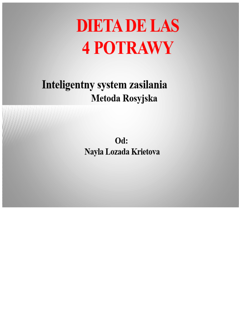 Dieta Perfekcyjna Nayla - Dieta 4 Posiłków | PDF