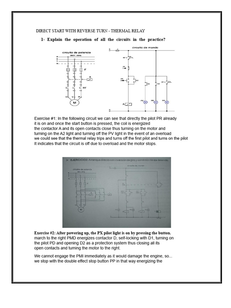 Thermal Relay Direct Start Circuit Guide | PDF | Alternating Current ...