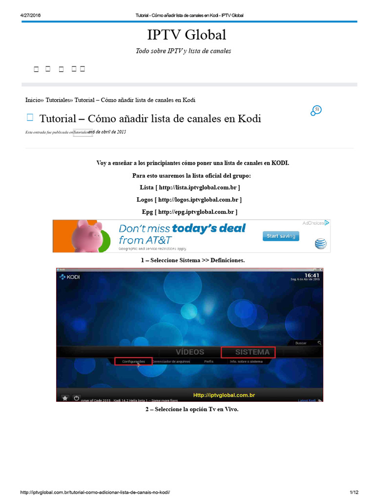 Tutorial - Cómo Añadir Lista de Canales En Kodi - IPTV Global | PDF | Tecnología de televisión ...