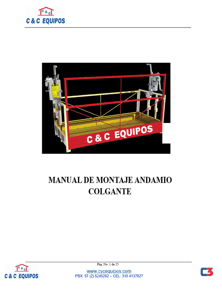Modelo Manual de Andaime Suspenso | PDF | Parafuso | Engenharia Mecânica