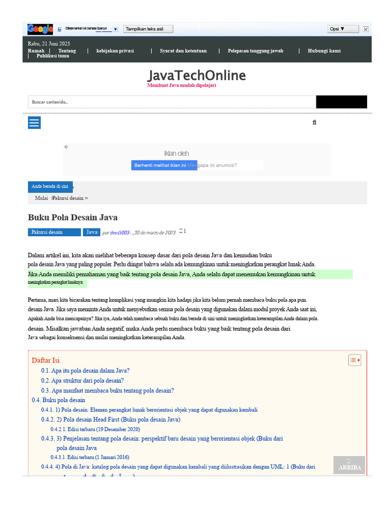 Buku Pola Desain Java - JavaTechOnline | PDF
