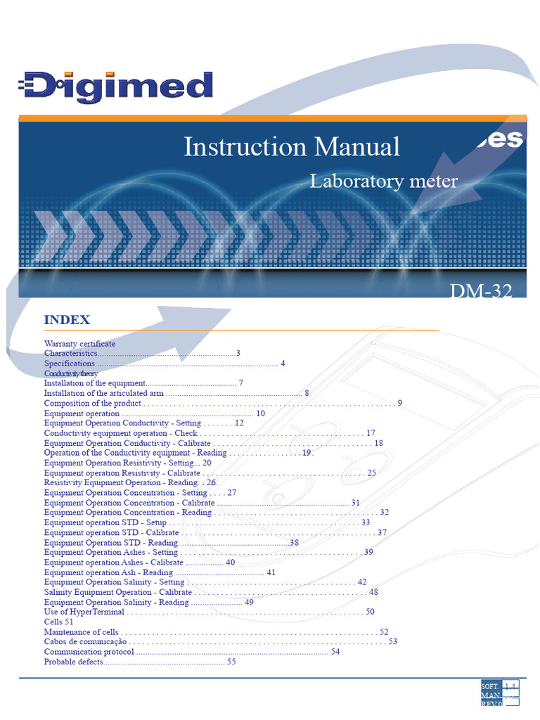 MANUAL DM-32 | PDF | Electrolyte | Electrical Resistivity And Conductivity