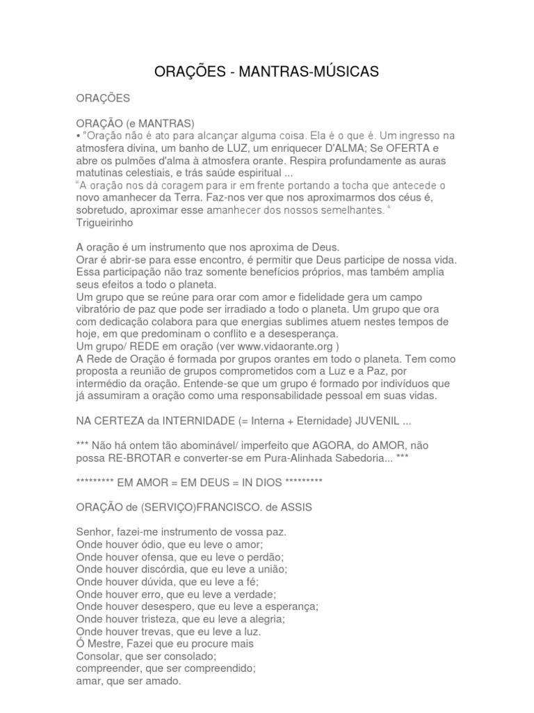 ORAÇÕES | PDF | Amor | Oração