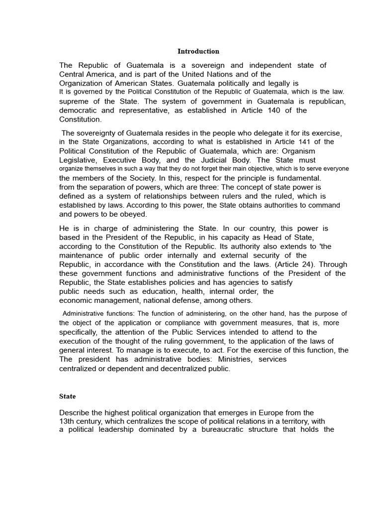 Overview of Guatemala's Political Structure | PDF | Supreme Courts ...
