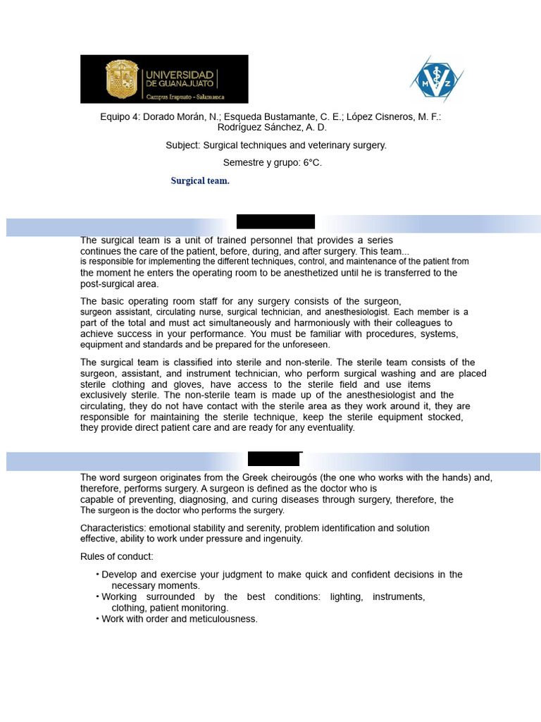 1. Operating Room Staff | PDF | Surgery | Operating Theater