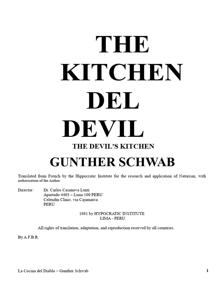 The Devil's Kitchen Gunther Schwab | PDF | Sugar | Diet & Nutrition