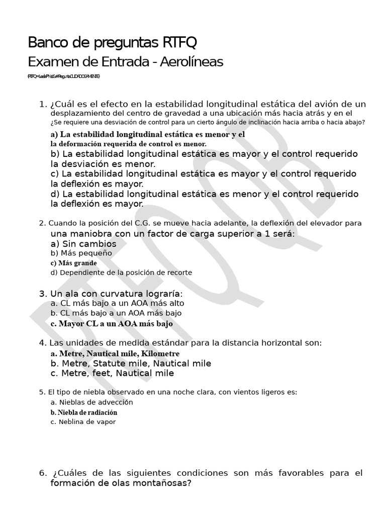 RTFQ QB | PDF | Control de tráfico aéreo | Quitarse
