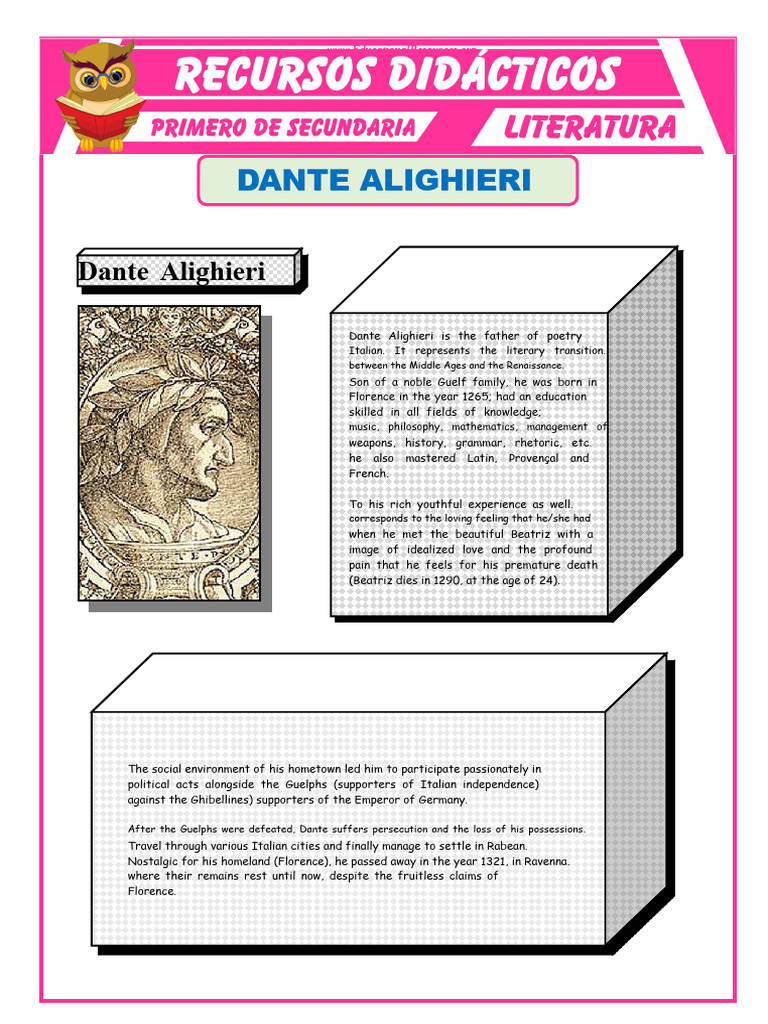 Dante Alighieri For First Year of Secondary School | PDF | Divine ...