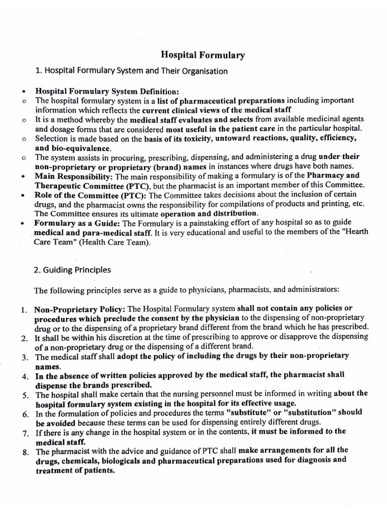 Hospital Formulary | PDF
