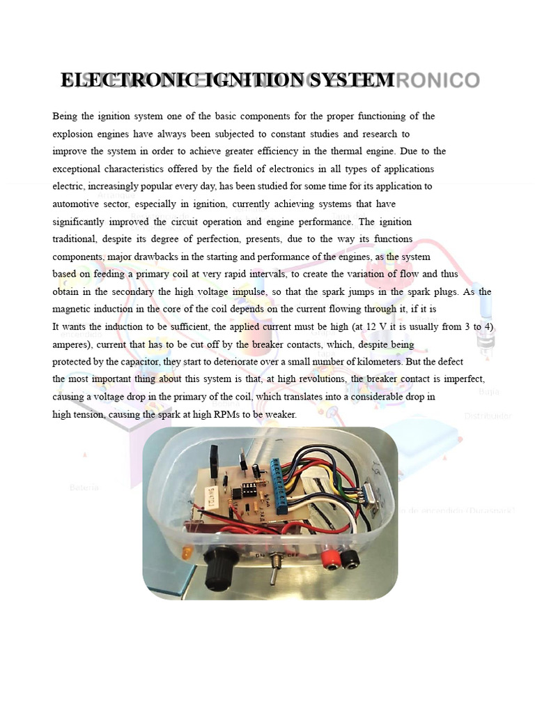 Electronic Ignition System Overview | PDF | Ignition System | High Voltage
