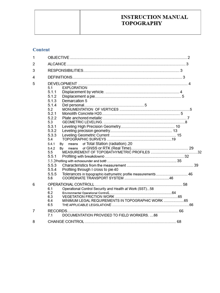 Topography Manual Pdf Surveying Topography