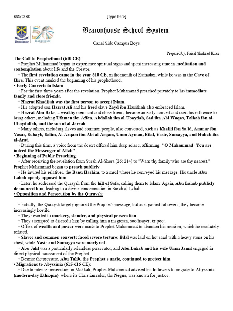 Early Life of Prophet Muhammad | PDF | Muhammad | Medina