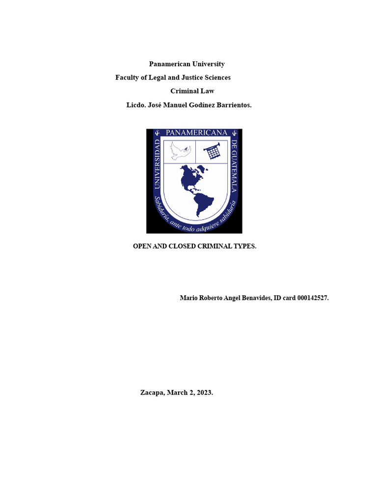 Open vs Closed Criminal Types Explained | PDF | Crimes | Crime & Violence