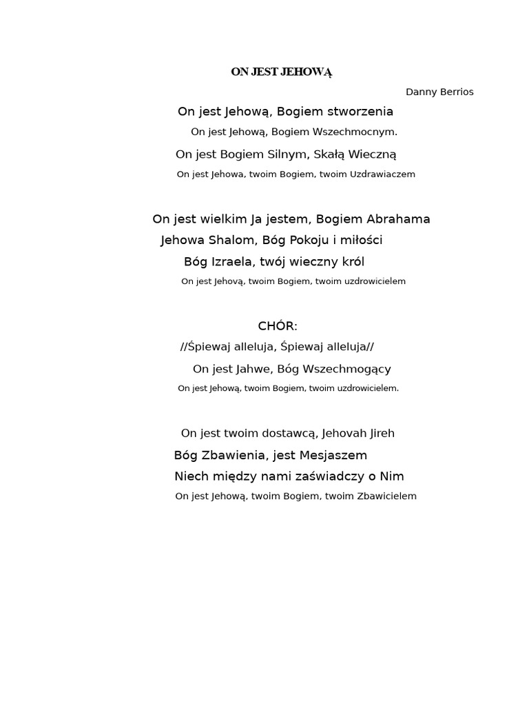 To Jest Jehowa | PDF