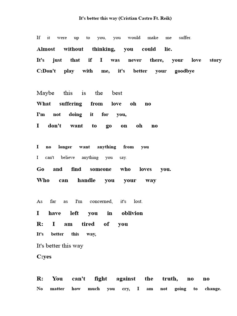 It's Better This Way | PDF