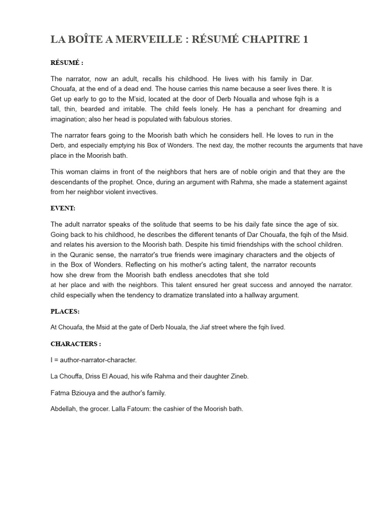 The Box of Wonders Summary Chapter 1 | PDF