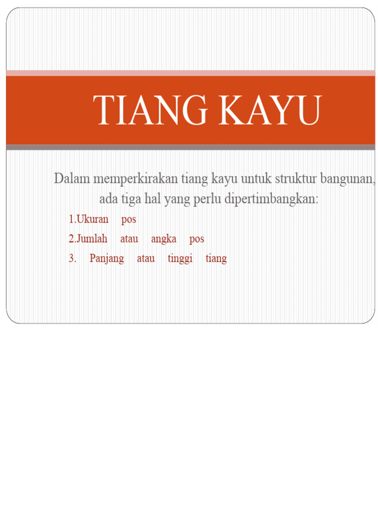 Panduan Perhitungan Tiang Kayu dan Balok | PDF
