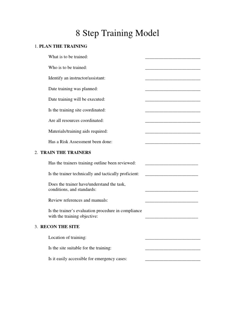 8 Step Training Model | PDF