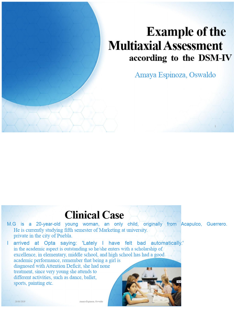 DSM-IV Multiaxial Assessment Case Study | PDF | Attention Deficit ...