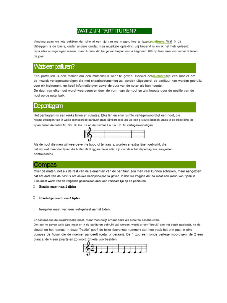 Wat Zijn de Partituren | PDF
