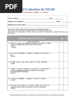 Questionnaire Comportemental Conners pour Enseignants | PDF | Échecs