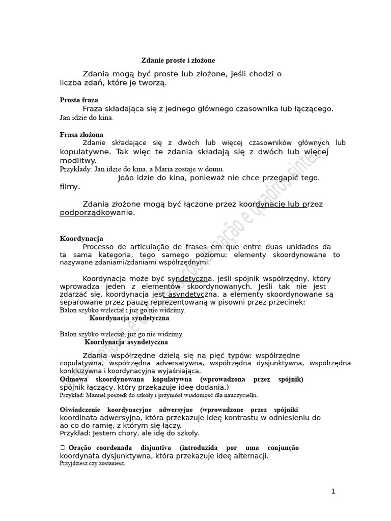 Prosta I Złożona Fraza | PDF