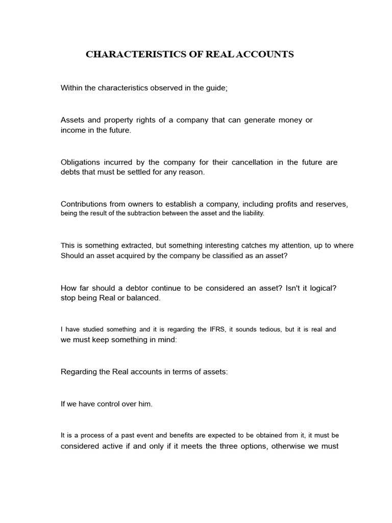 Understanding Real Accounts in IFRS | PDF