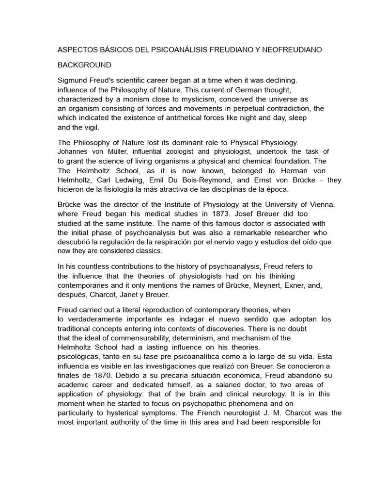 Basic Aspects of Freudian and Neo-Freudian Psychoanalysis | PDF ...