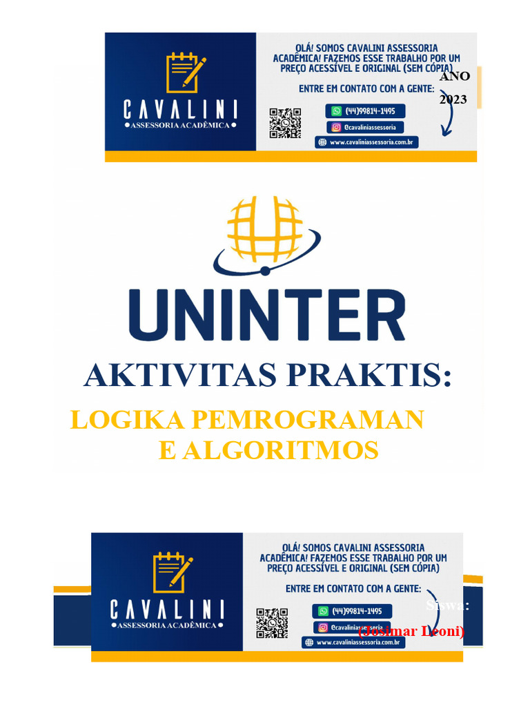 Aktivitas Praktis - Logika Pemrograman Dan Algoritma - Uninter | PDF