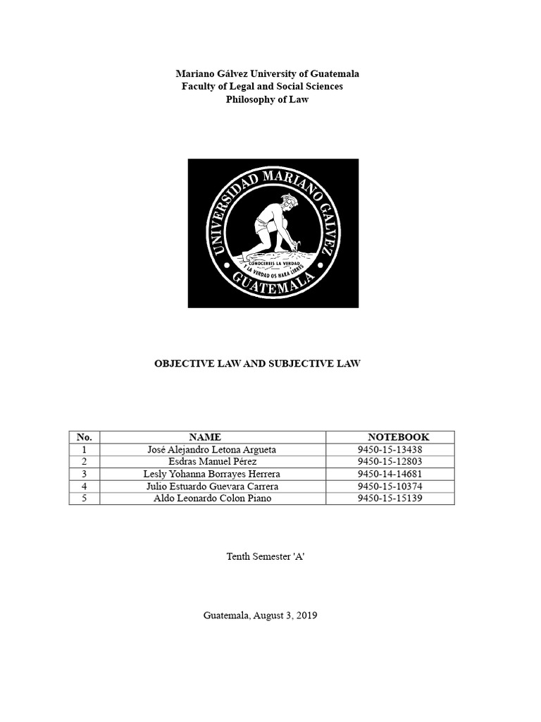 Objective and Subjective Law | PDF | Rights | Natural Law