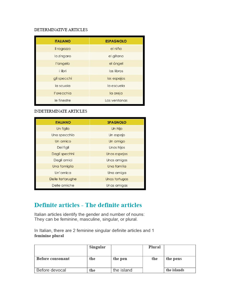 Definite Articles | PDF | Grammatical Gender | Plural