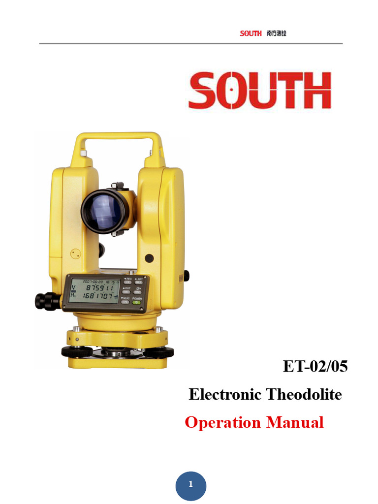 Electronic Theodolite Operation Guide | PDF | Battery Charger ...