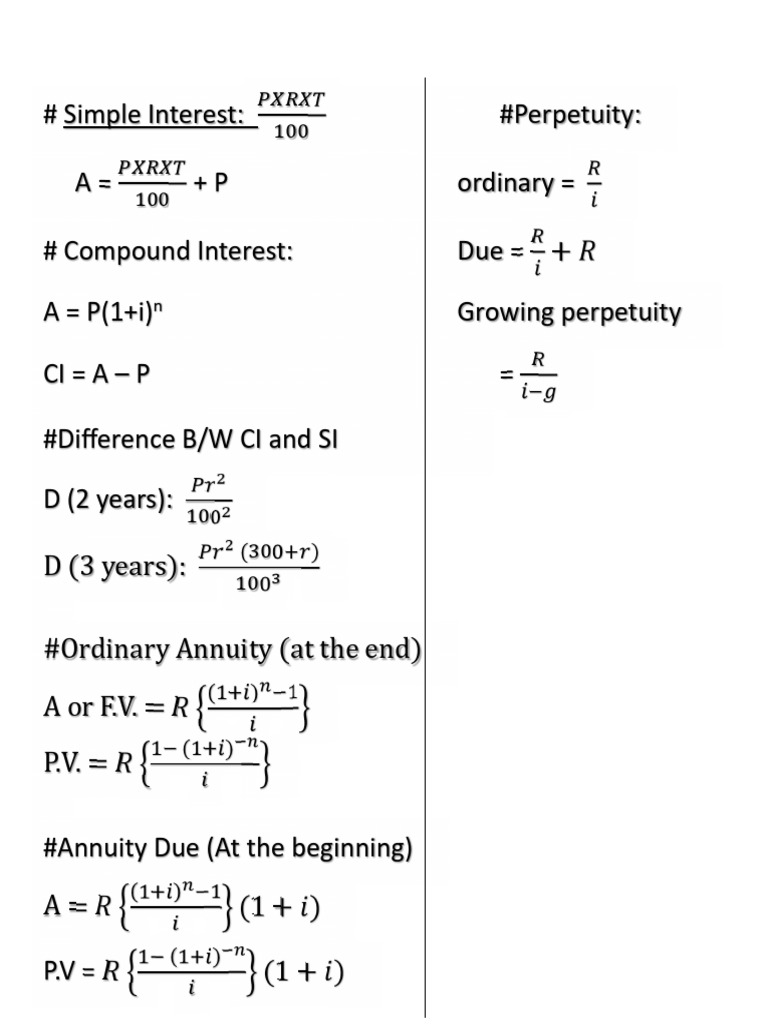 Formula Sheet | PDF
