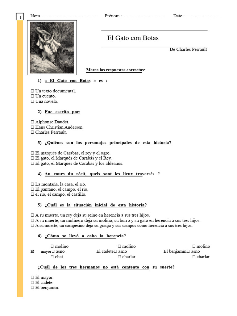 EC - PEMF - El Gato Con Botas | PDF | Los cuentos de los hermanos Grimm ...