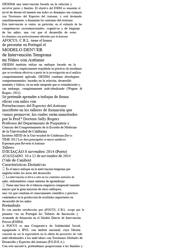 Esdm PDF | PDF | Autismo | Enseñando