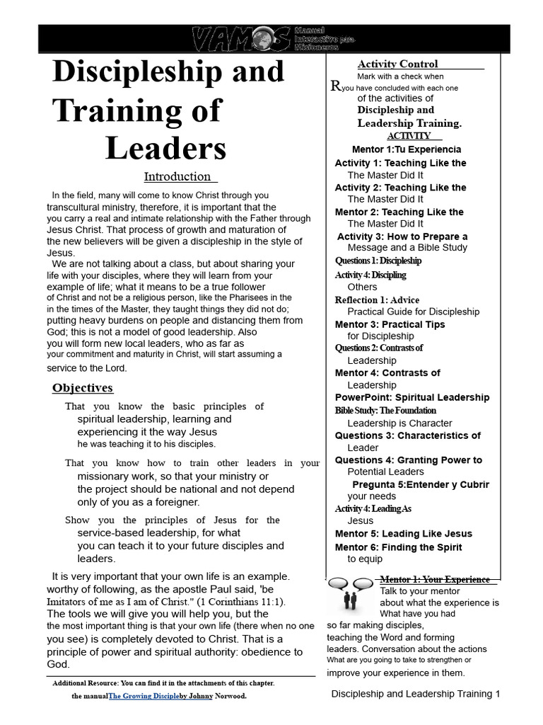 Discipleship and Leadership Training Guide | PDF | Disciple ...